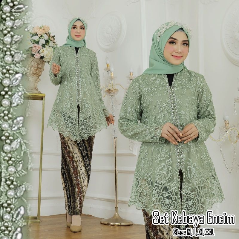 Jual Setelan Kebaya Encim Payet Premium / Kebaya Modern / setelan ...