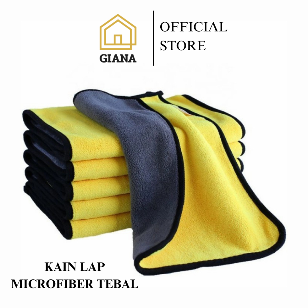 Jual GIA Kain Lap Microfiber 2 in 1 30x40 30x30 25x25 Microfiber Tebal ...