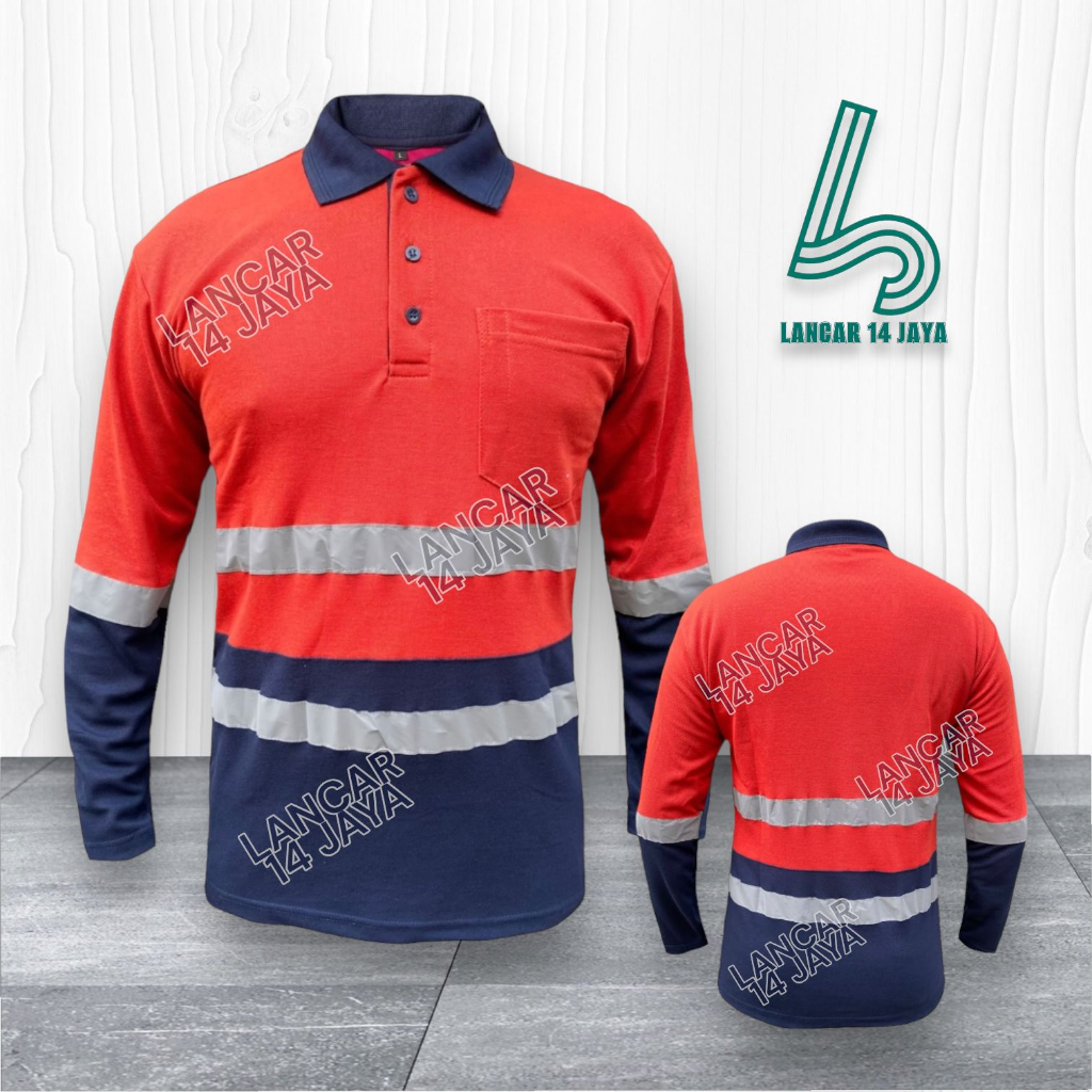 Jual Kaos Safety Proyek Skotlet Tangan Panjang Kombinasi - Kaos ...