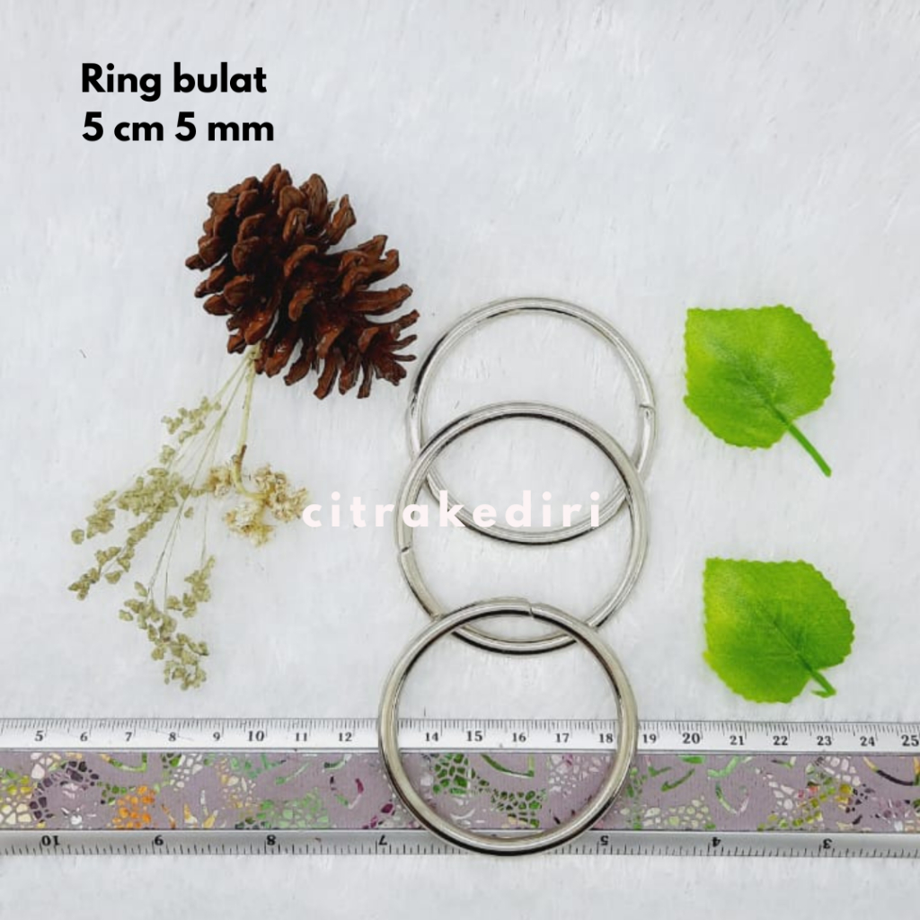 Jual Ring bulat / ring gendongan 5 cm 5 mm ring tas warna nikel ...