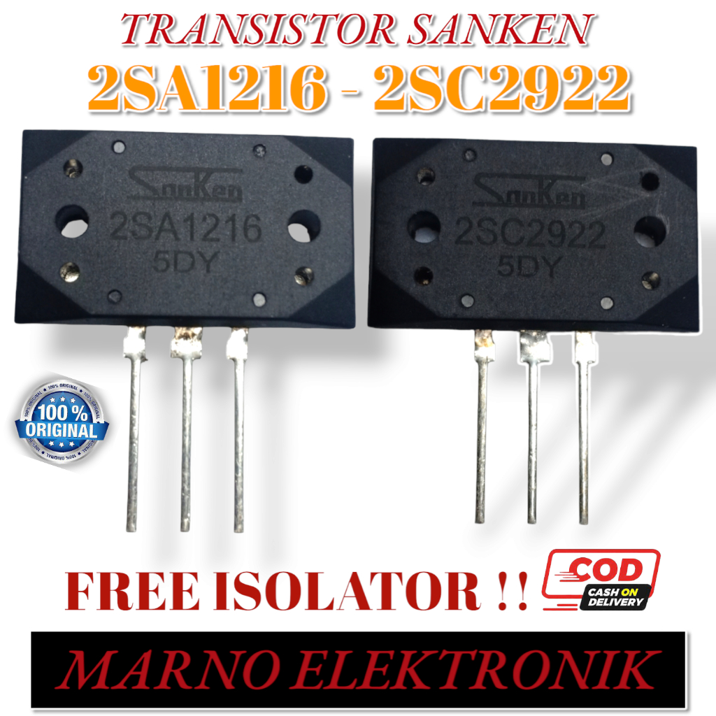 Jual TR TRANSISTOR SANKEN 5DY 2SC2922 2SA1216 2 SC 2922 SA 1216 (BIASA ...