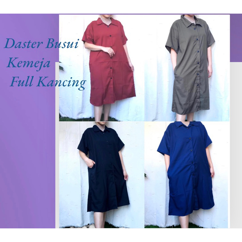 Jual Home Dress Daster Busui Polos Full Kancing Kemeja Tunic | Shopee ...