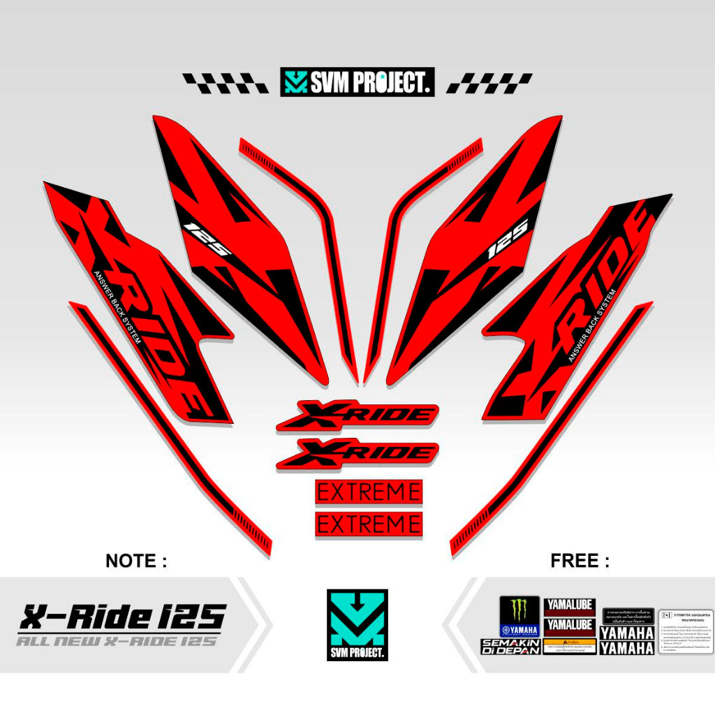 Jual STRIPING X-RIDE NEW MOTIF 3 / STICKER X-RIDE NEW 125 / STIKER ...