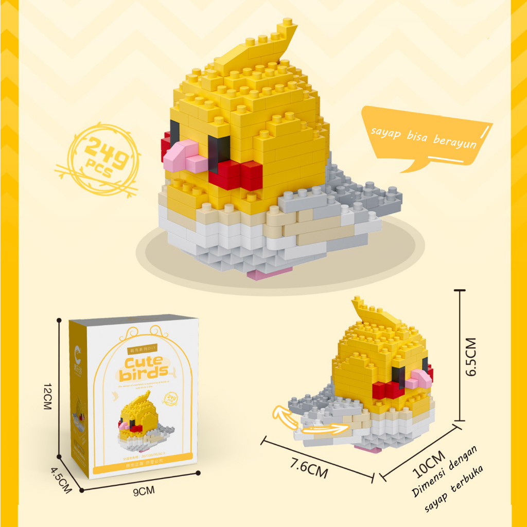 Jual LELE BROTHER 3D Puzzle Mainan Balok blok bangunan burung yang lucu ...