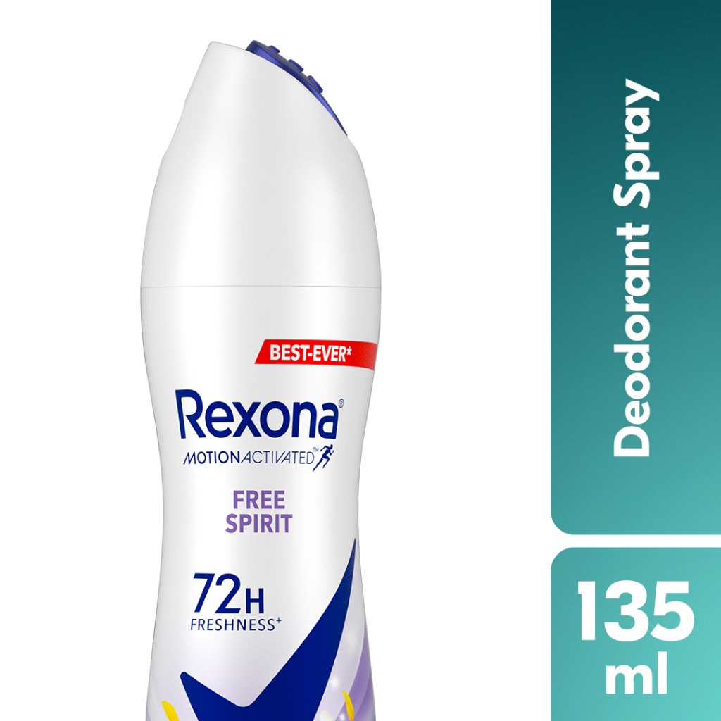 Jual Rexona Antiperspirant DEODORANT SPRAY Free Spirit 135ml - Rexona ...