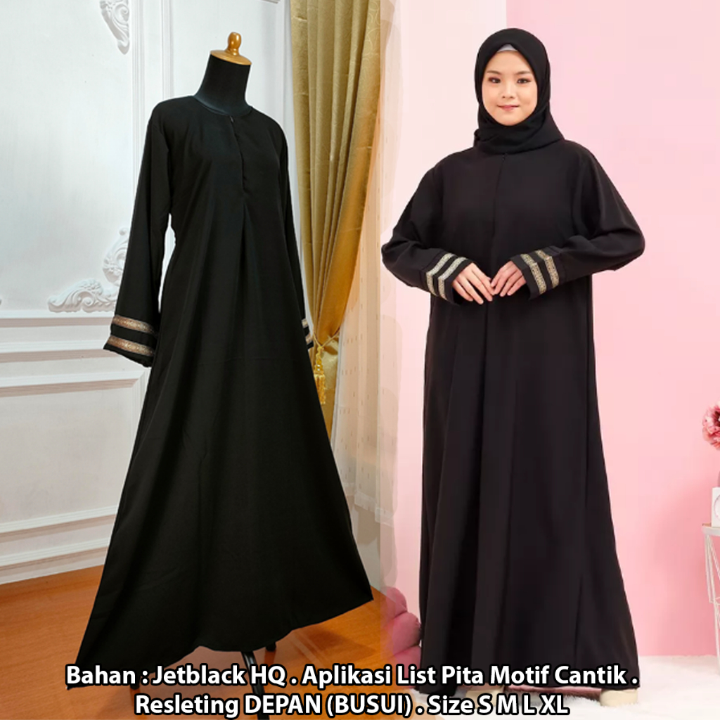 Jual Gamis Hitam Abaya Hitam Baju Gamis Abaya Turkey Gamis Jumbo Ld 130 ...