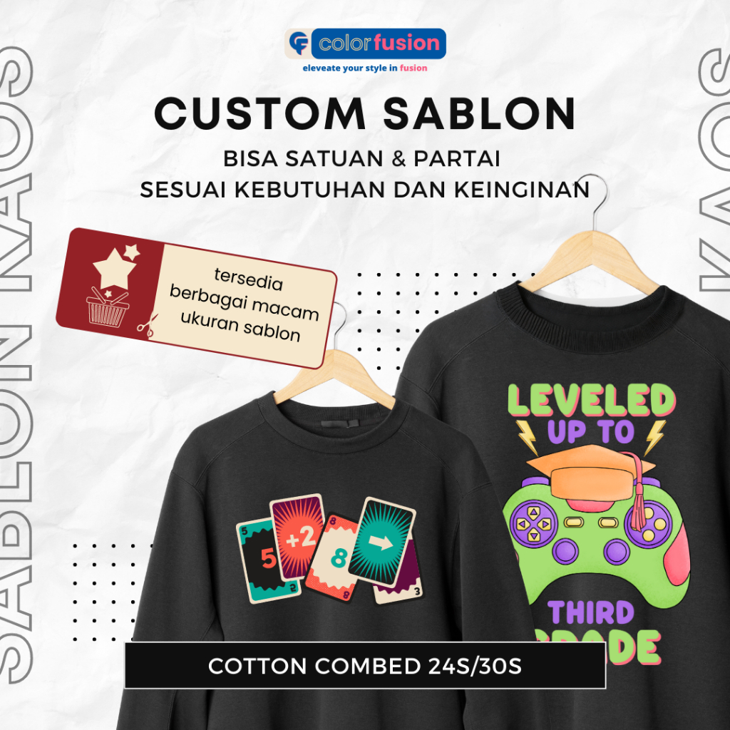 Jual Desain Kaos Custom Satuan Suka Suka / Baju Sablon Satuan Desain Bebas / T-Shirt Custom ...