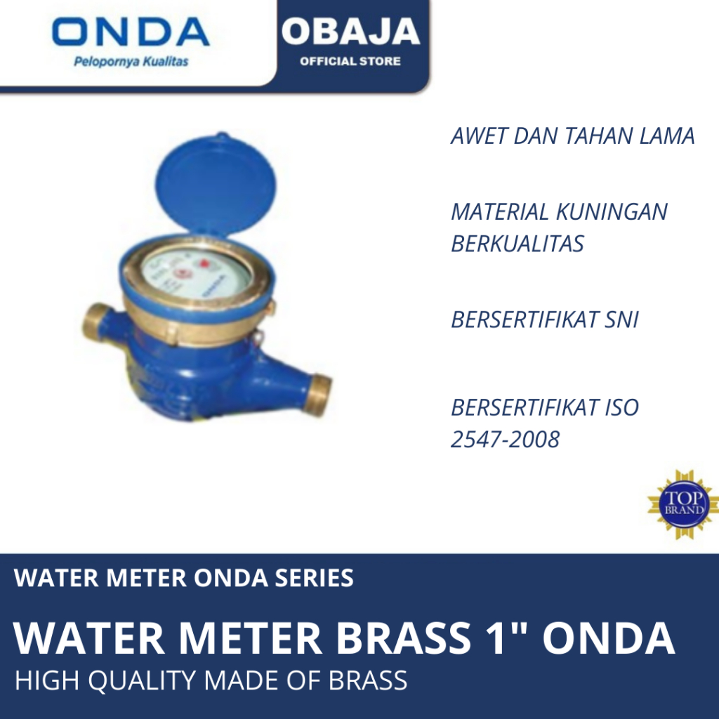 Jual Onda Water Meter Brass 1" / Water Meter Kuningan Onda | Shopee Indonesia