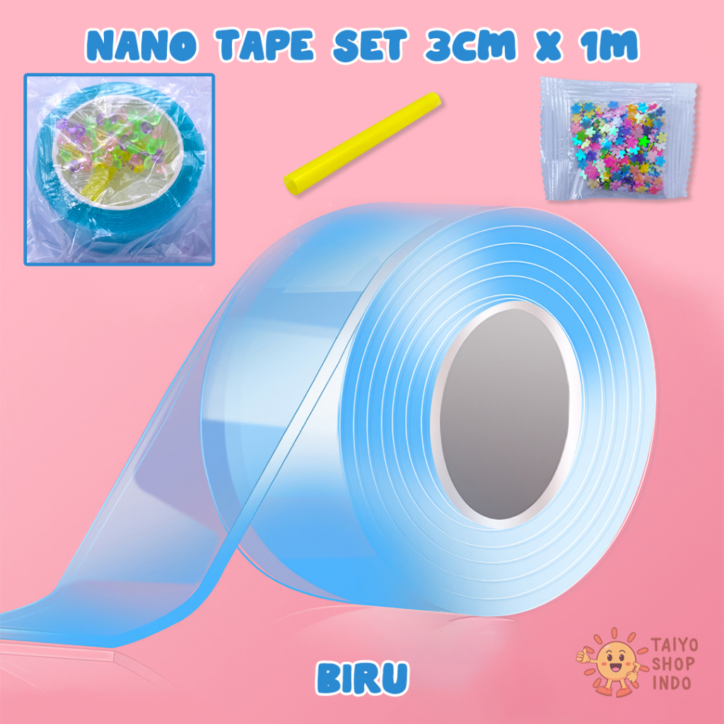 Jual TAIYO Mainan Anak Nano Tape Set 1 Meter Manik DIY Tiup Balon ...