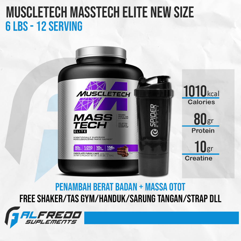 Jual Muscletech MT Masstech Elite 6 Lbs Weight Gainer Mass Muscle New ...