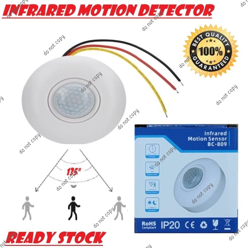 Jual Saklar Lampu Sensor Gerak PIR Switch Otomatis Motion Detector ...