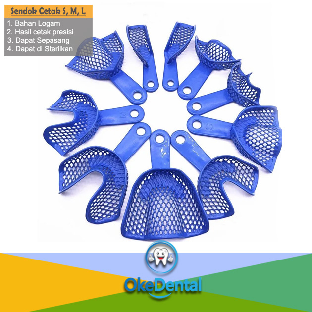 Jual Sendok Cetak Gigi Logam Lapis Plastik Impression tray | Shopee ...