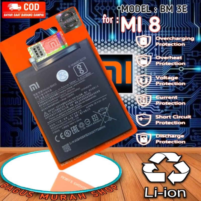 Jual Batre battery baterai Original Mi 8 BM3E / Batrai Hp Xiomi BM 3E ...