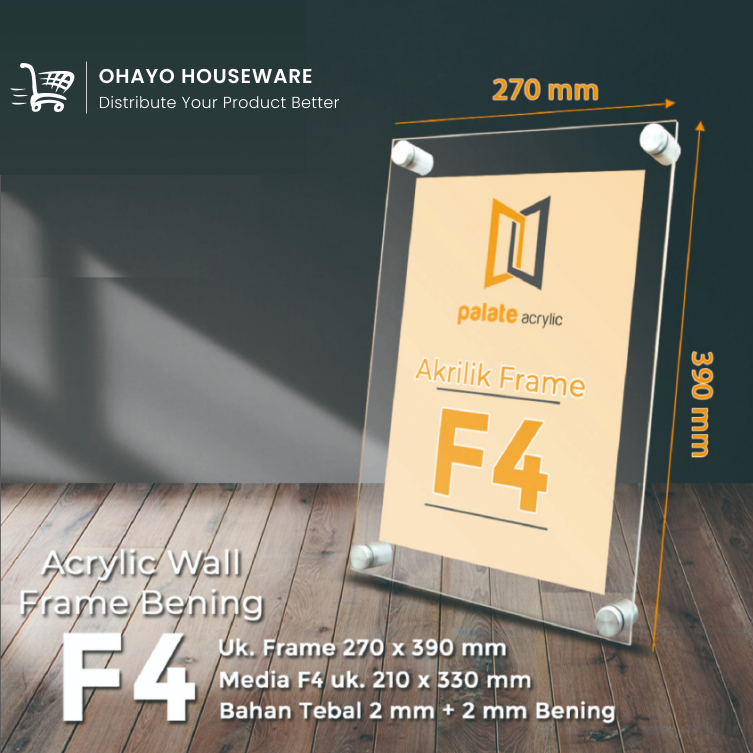 Jual Akrilik Dinding Bening / Acrylic Wall Frame / 27x39cm / Tebal 2mm ...