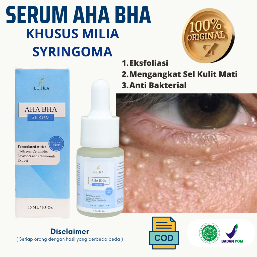 Jual Ampuh Original Serum AHA BHA Leika Skincare Bpom Penghilang Milia ...