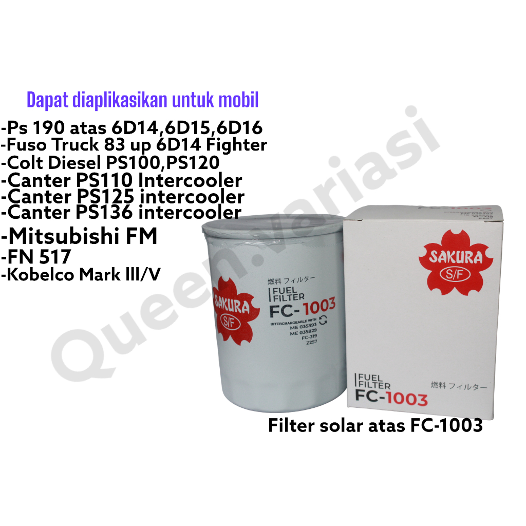 Jual FILTER SOLAR ATAS CANTER PS110 PS125 PS136 HDX FC-1003 | Shopee ...