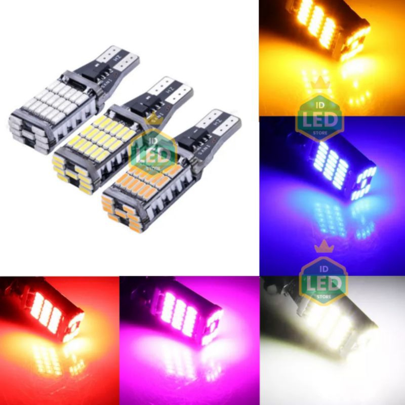 Jual LAMPU SEIN DAJJAL MODE KEDIP MOTOR MOBIL T15 T10 45 LED SMD W16W LAMPU SEIN SENJA KOTA ...