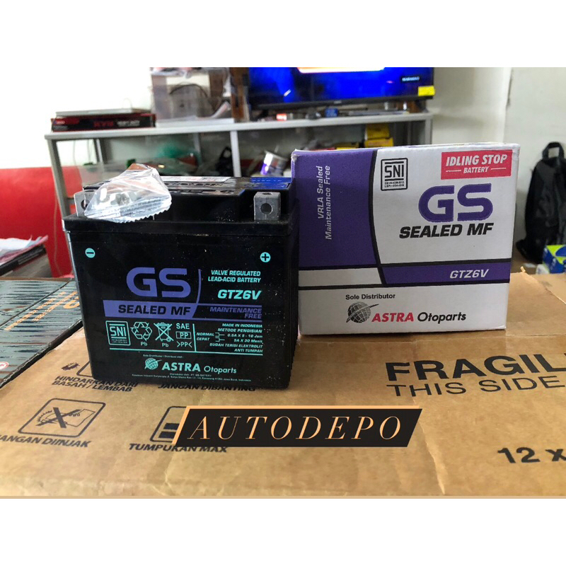 Jual AKI MOTOR GS ASTRA GTZ6V utk VARIO, BEAT, SCOOPY, PCX 150 | Shopee ...