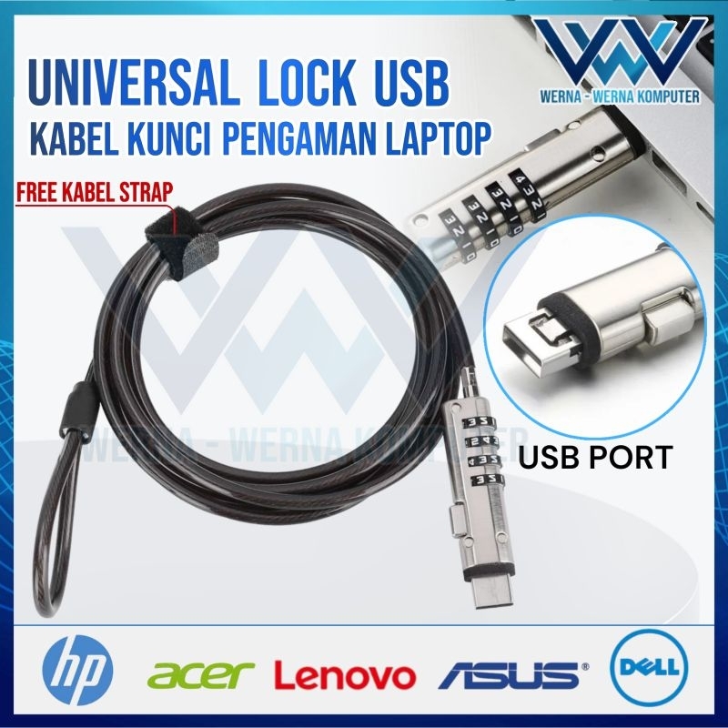 Jual KUNCI PENGAMAN LAPTOP UNIVERSAL LOCK USB DENGAN KOMBINASI ANGKA LU ...