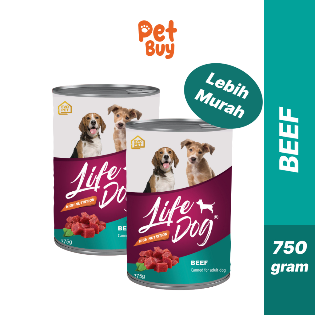 Jual Paket 2 Pcs - Life Dog Beef Kaleng 375 gr (Twin Pack Bundling ...
