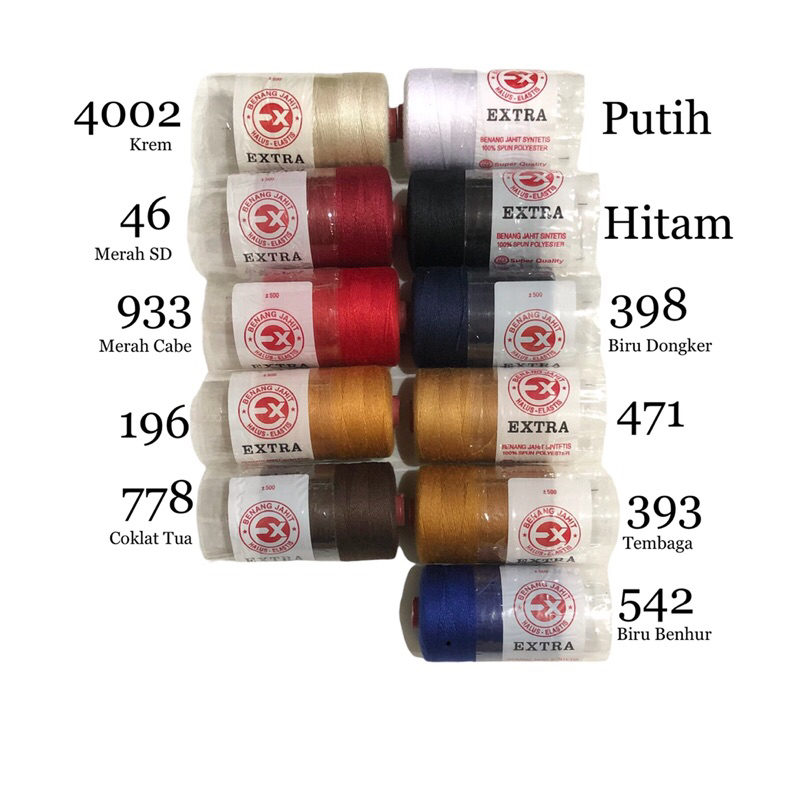 Jual Benang Jahit Jeans Extra 20/2 500 Yard | Satuan | Shopee Indonesia