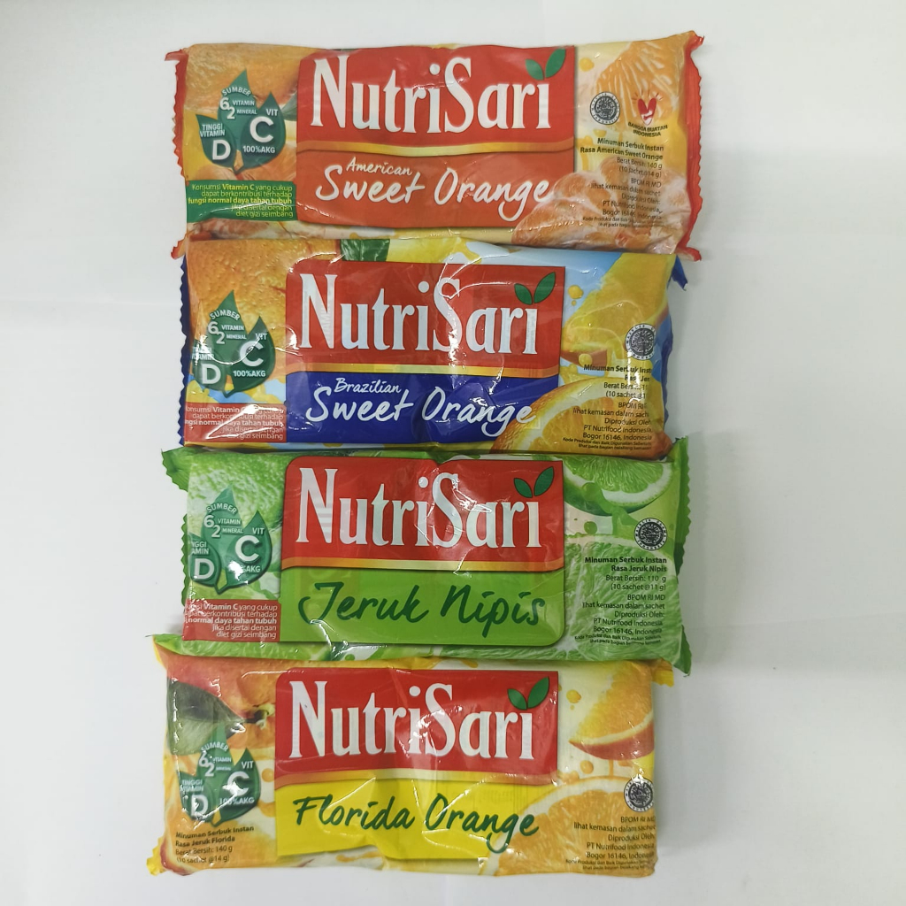 Jual Nutrisari Minuman Serbuk Instan Sweet Orange, Jeruk Nipis, Florida ...