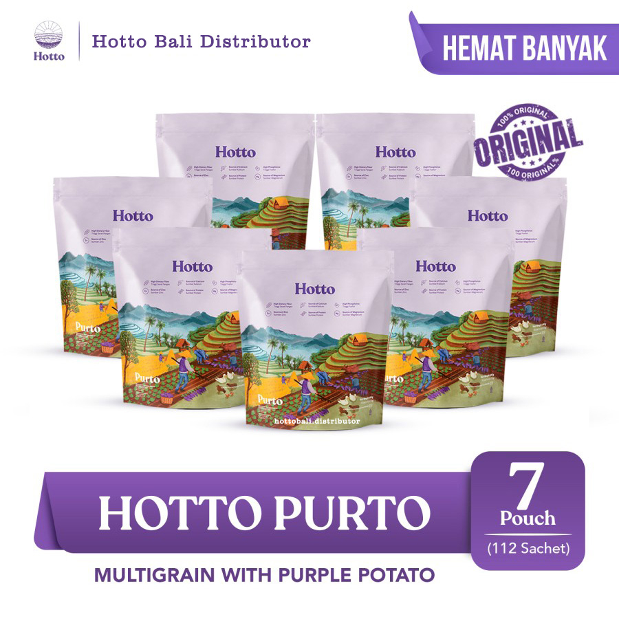 Jual Hotto Purto Oat 7 Pouch Isi 112 Sachets Superfood Multigrain ...