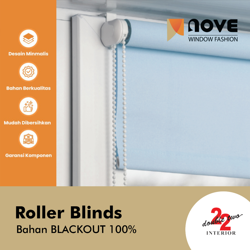 Jual Roller Blinds BLACKOUT 100% Indoor / Tirai Gulung / Roller Blind ...