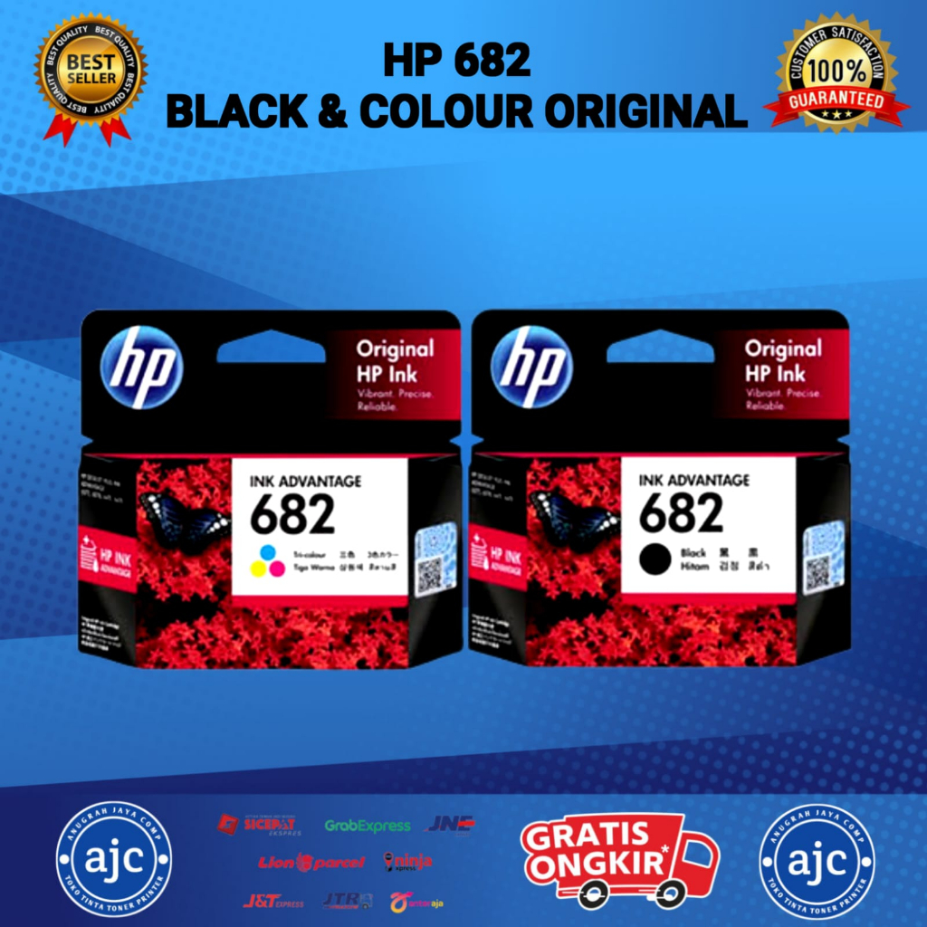 Jual Paket Hp 682 Black + Color Original Ink Cartridge | Shopee Indonesia
