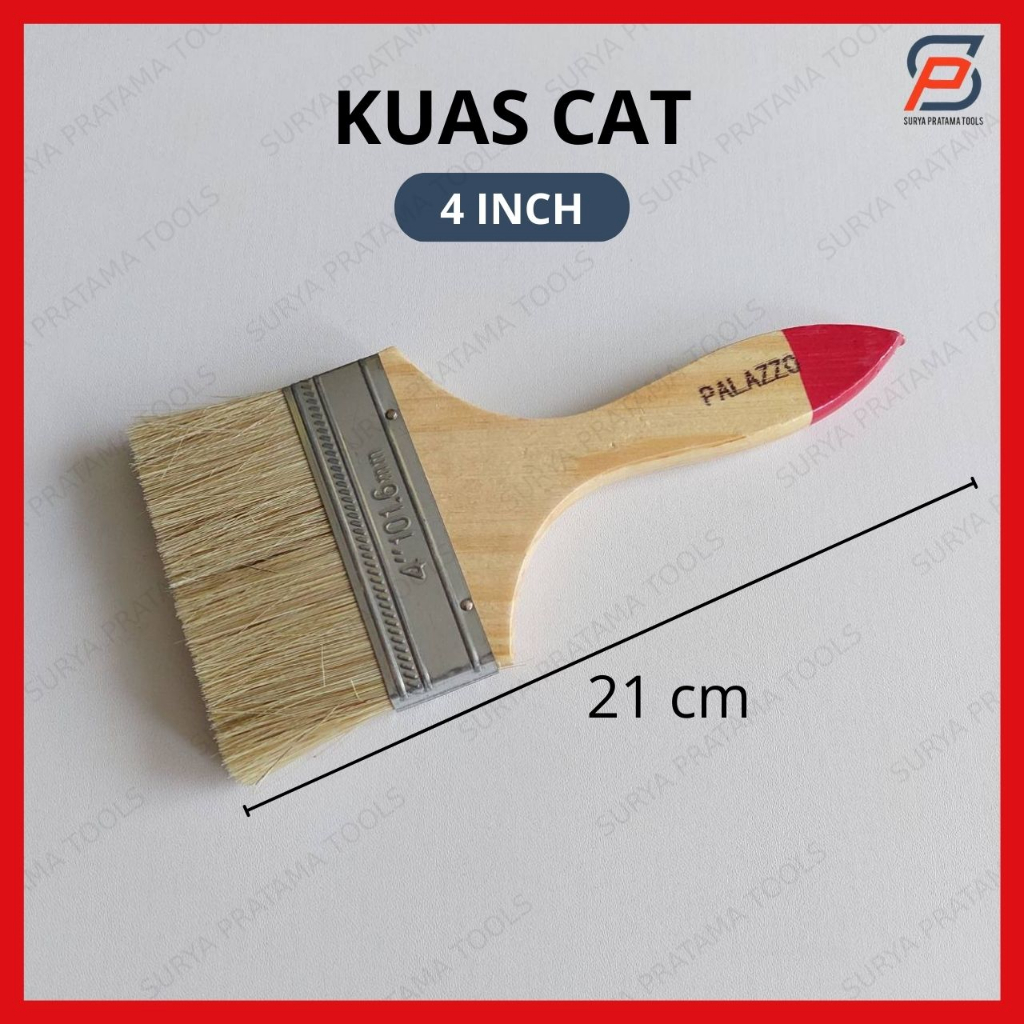 Jual Kuas Cat 4 Inch Gagang Kayu 4" Inci Palazzo | Shopee Indonesia