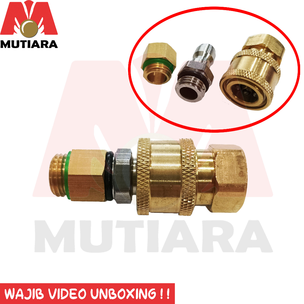Jual Konektor JET CLEANER Quick Coupler Jantan Betina drat 1/4" | M14 (14 mm) - 1/2" | M22 (22 ...