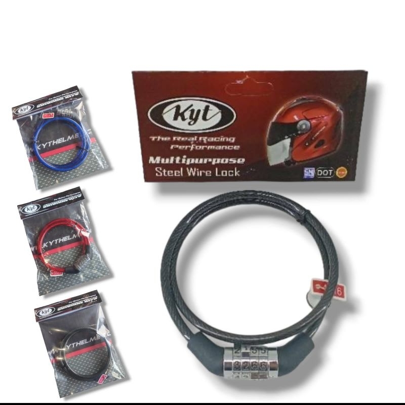 Jual wire lock anti maling tali baja merk kyt pengaman helm | Shopee ...