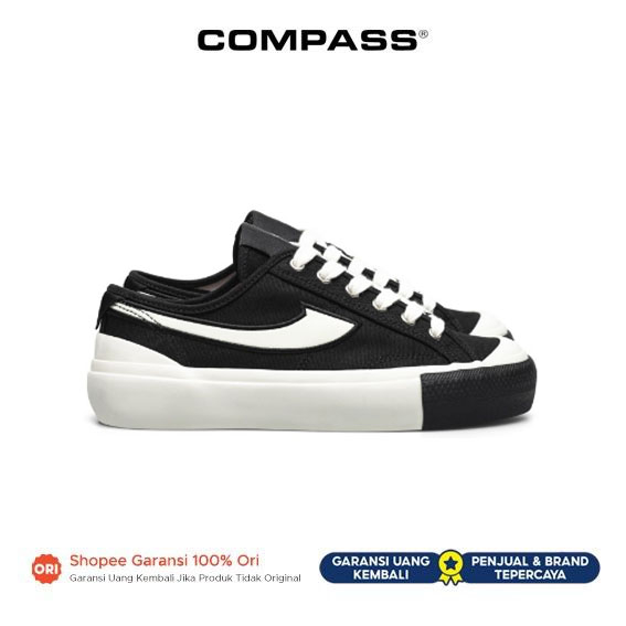 Jual [Original 100%] Compass Proto Lite Low Black White | Shopee Indonesia