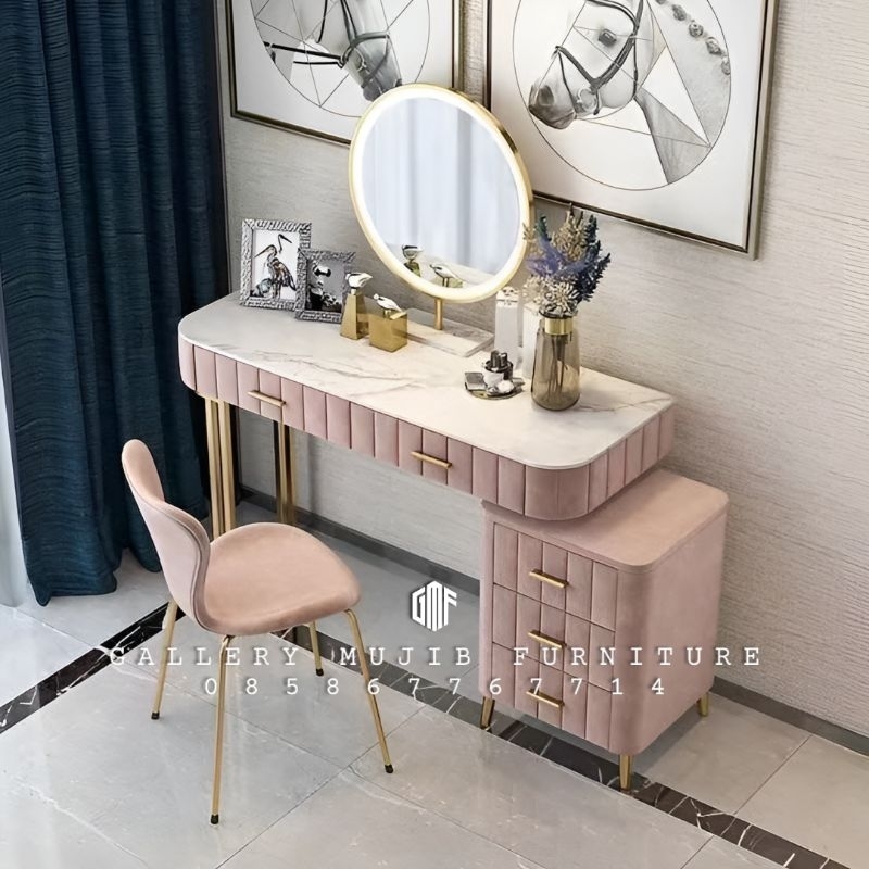 Jual Meja rias modern terbaru meja rias top marmer kaki besi meja rias ...