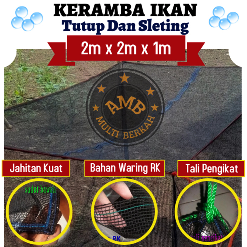 Jual Jaring Keramba Ikan Tutup Hapa Siap Pakai Ukuran 2m x 2m x 1m ...