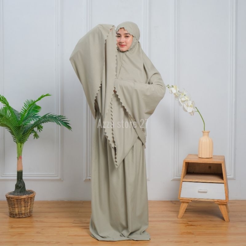 Jual Azza Store27 - Mukena Dewasa Travelling syahnaz Lasercut 2in1 ...