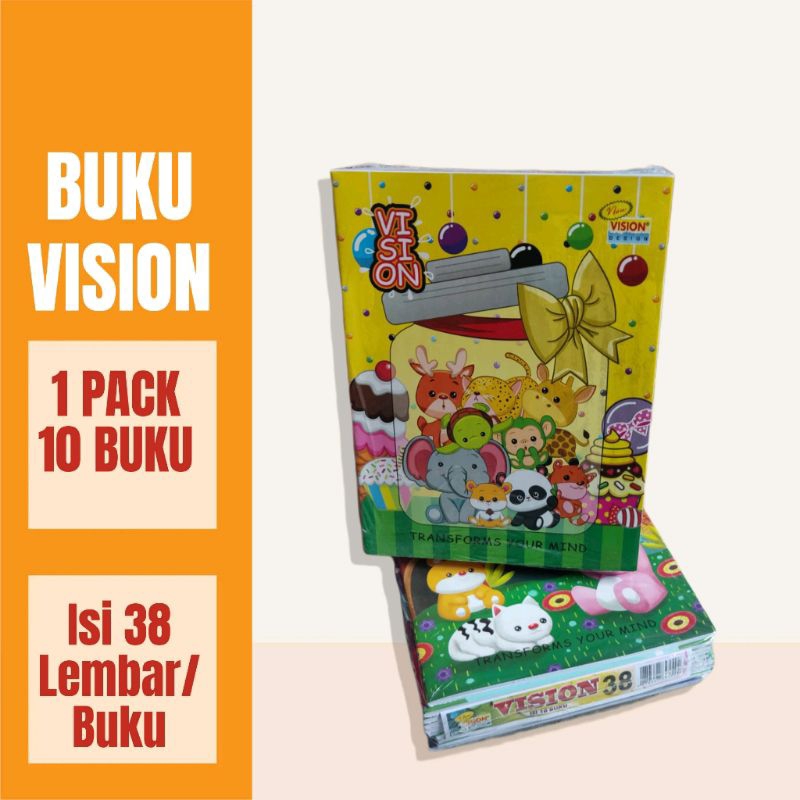 Jual BUKU VISION 38 LEMBAR |BUKU TULIS |BUKU(1 pak isi 10 buku ...