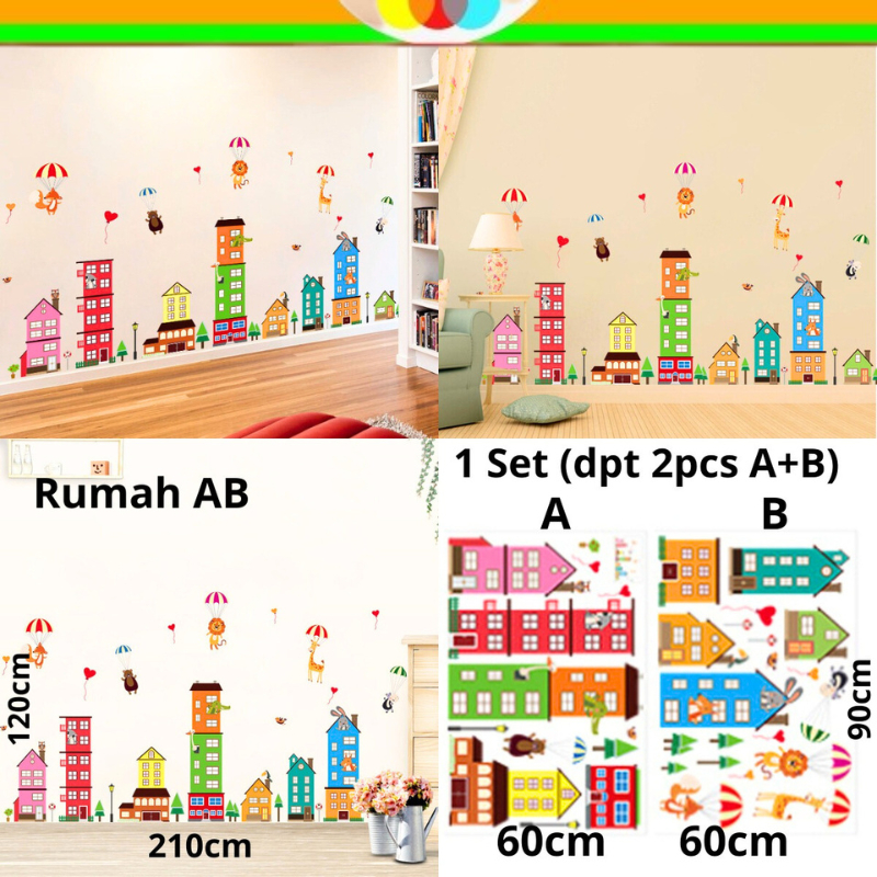 Jual WALL STICKER WALLSTICKER STIKER DINDING DEKORASI MOTIF RUMAH HOME ...