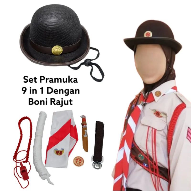 Jual alat Pramuka SD putri penggalang+topi boni | Shopee Indonesia