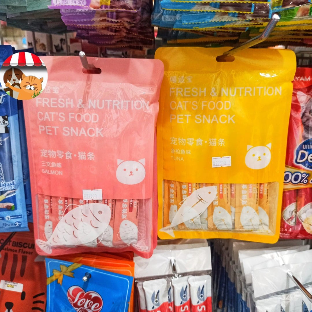 Jual Fresh Nutrition Salmon Tuna isi 10pcs Snack Kucing Creamy Treats ...