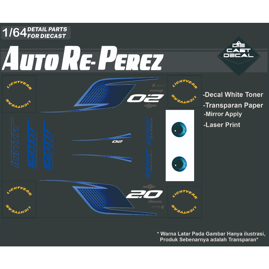 Jual [WHITE TONER] DECAL HOTWHEELS WHITE TONER AUTOREPEREZ - DECAL CARS ...