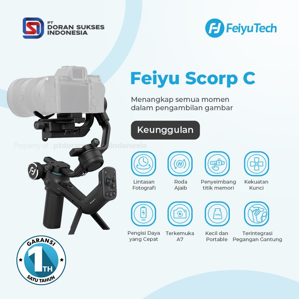 Jual Feiyu Scorp C 3-Axis Handheld Gimbal Stabilizer Kamera Garansi Resmi | Shopee Indonesia