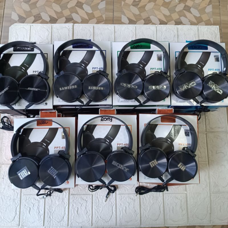 Jual Handsfree Headset Hf PPT-450 Super Bass Model Bando HF DJ brend ...