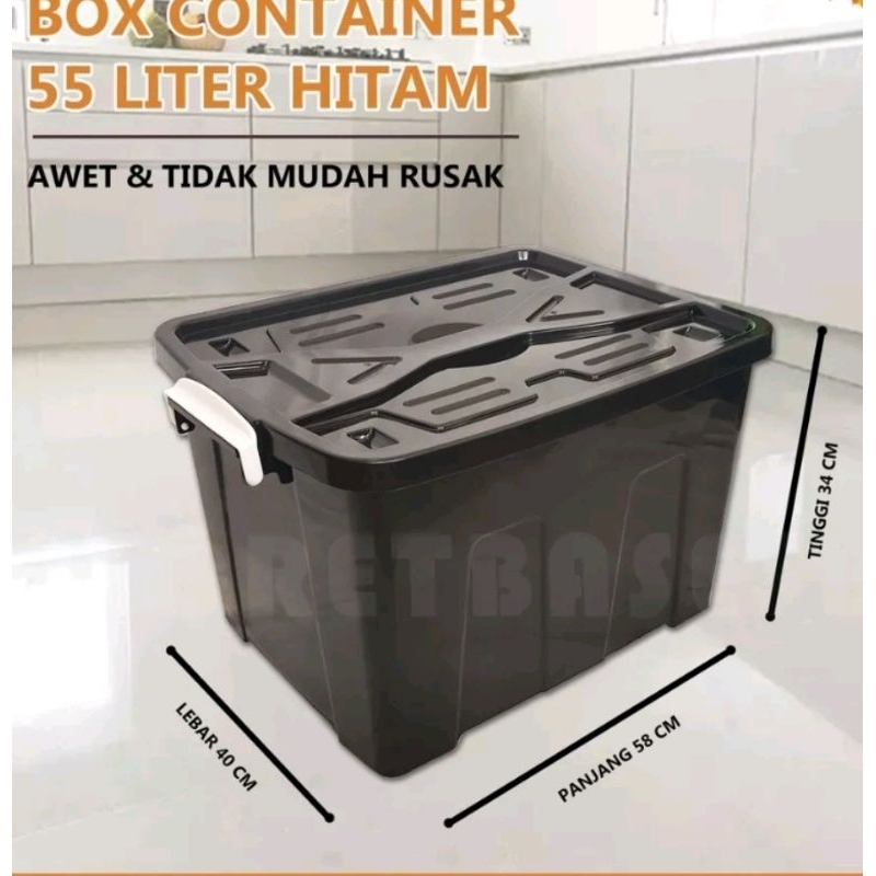 Jual (paket hemat ada Roda) CONTAINER KONTAINER BOX HITAM KOTAK STORAGE ...