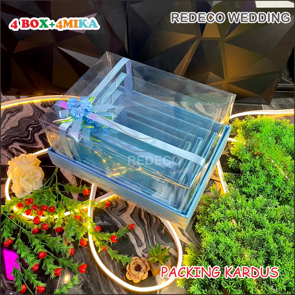 Jual Box Kotak Seserahan Pernikahan Model Pita 1 set Isi 4 Hantaran ...