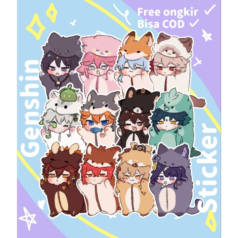 Jual Stiker Genshin Nahida Scara Kazuha Yae miko Raiden baal Childe ...