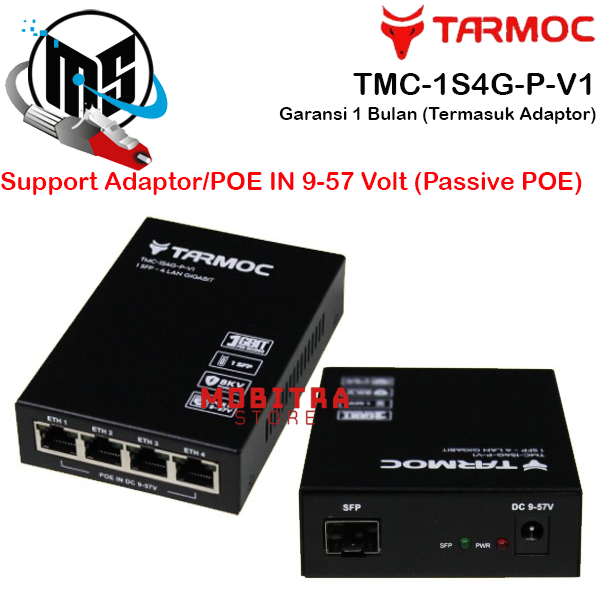 Jual Tarmoc TMC-1S4G-P-V1 | Media Converter 1 SFP - 4 LAN Gigabit POE ...
