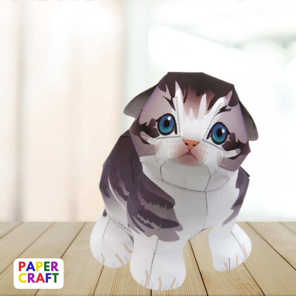 Jual (DIY) Papercraft Kucing "Scottish Fold" - Cetak Pola Kerajinan ...