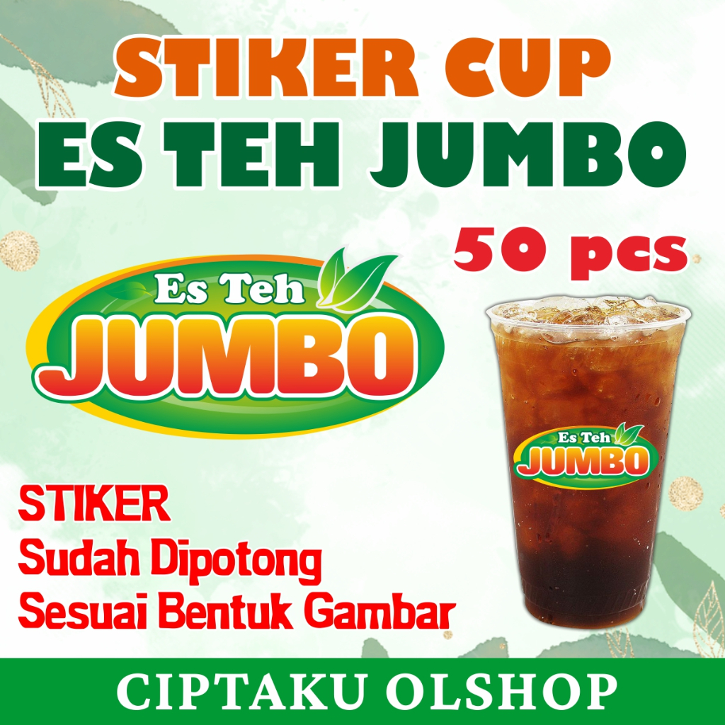 Jual stiker label nama cup minuman es teh jumbo | Shopee Indonesia