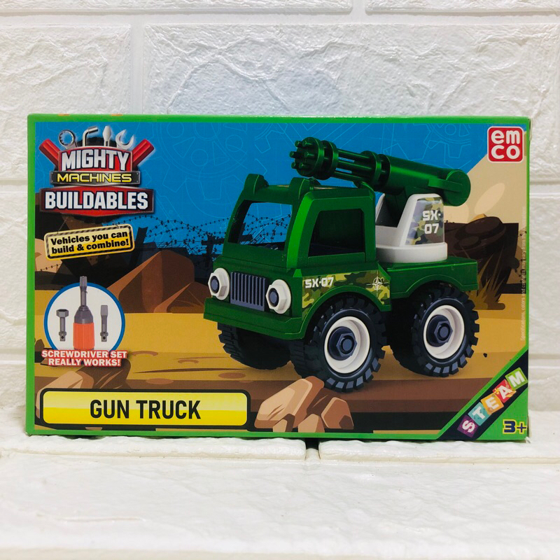 Jual Emco Mighty Machines Buildables GUN TRUCK | Shopee Indonesia